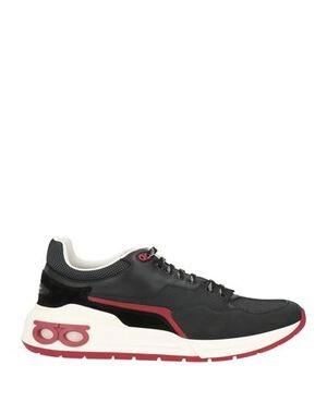 FERRAGAMO Sneakers Size Calfskin, Textile Fibers - Black