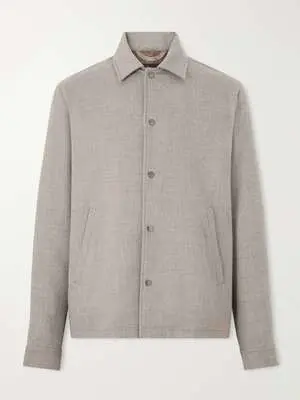 Kiton Felted Wool-blend Blouson Jacket - Gray