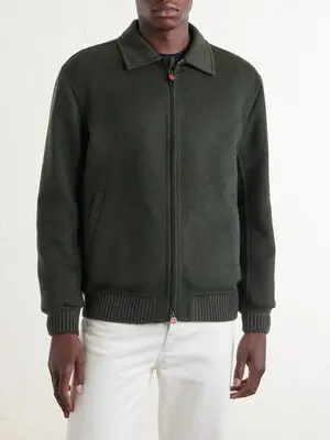 Kiton Brushed Wool And Cashmere-blend Blouson Jacket
