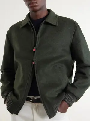 Kiton Brushed Wool And Cashmere-blend Blouson Jacket