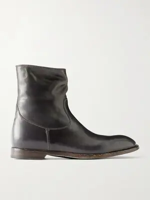 Officine Creative Leather Biker Boots - Black