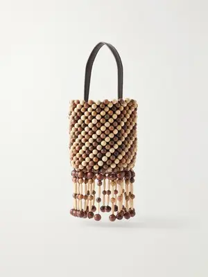 Rabanne Beaded Wood Shoulder Bag