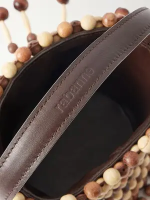 Rabanne Beaded Wood Shoulder Bag