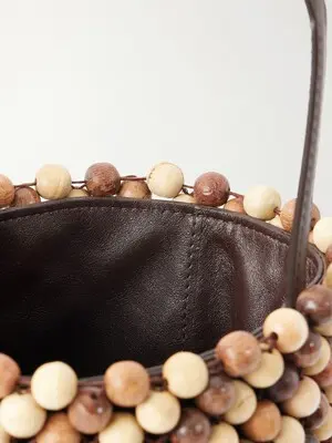 Rabanne Beaded Wood Shoulder Bag