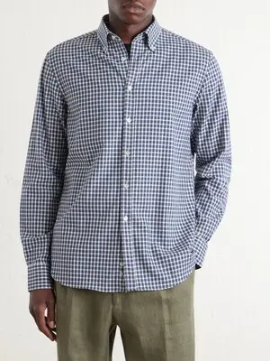 Canali Checked Cotton-flannel Shirt