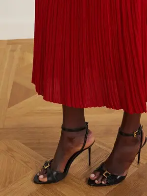 Balmain Plissé-crepe Midi Skirt