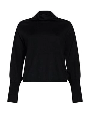 ARAGONA Turtleneck Midnight Size Merino Wool - Black