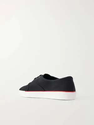 Celine Logo-detailed Suede-trimmed Canvas Sneakers