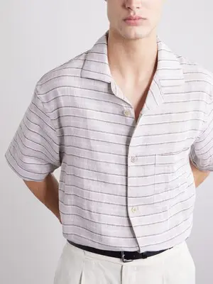 Eleventy Striped Linen Shirt
