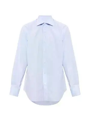 Brioni Classic-collar Long-sleeved Shirt - Blue
