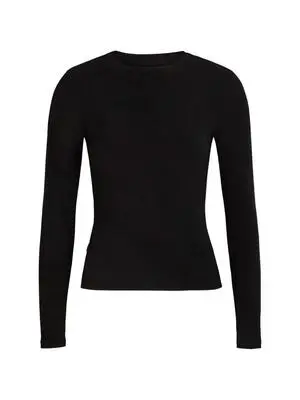 TALA Ribbed-knit Long-sleeves Top - Black