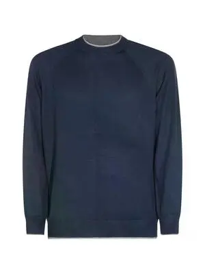 Eleventy Raglan-sleeve Wool Sweater - Blue