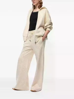 Pinko Fully Rhinestoned Wide-leg Fleece Trousers