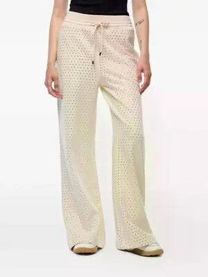 Pinko Fully Rhinestoned Wide-leg Fleece Trousers
