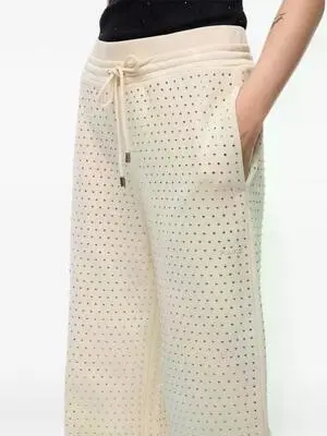 Pinko Fully Rhinestoned Wide-leg Fleece Trousers