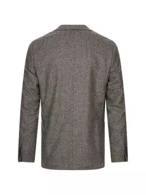 Canali Marl-effect Notched-lapel Blazer - Grey