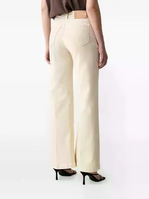 VICOLO Button-embellished Flared Jeans - Neutrals