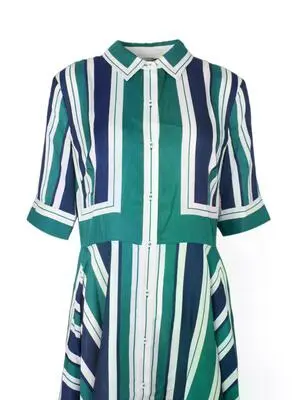 Simkhai Gabrielle Striped Handkerchief Hem Midi Dress