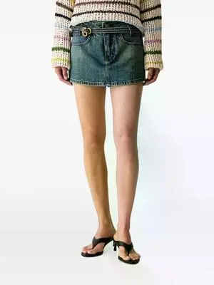 Miss Sixty Belted Denim Shorts - Blue