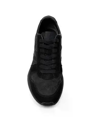 Hugo Monogram Jacquard Faux-suede Trim Sneakers