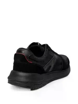 Hugo Monogram Jacquard Faux-suede Trim Sneakers