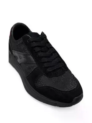Hugo Monogram Jacquard Faux-suede Trim Sneakers