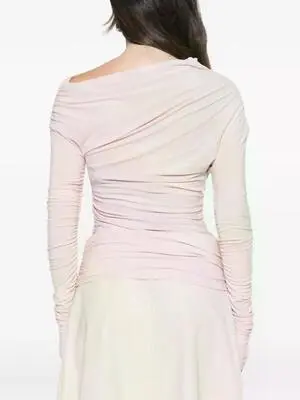 Patrizia Pepe Draped Off-shoulder Top With Ruched Detailing