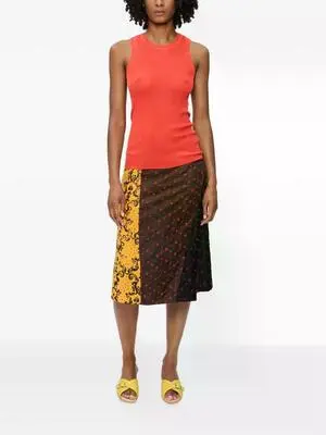 6397 Scraps Patchwork Silk Midi Skirt