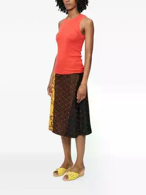 6397 Scraps Patchwork Silk Midi Skirt