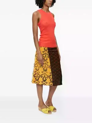 6397 Scraps Patchwork Silk Midi Skirt