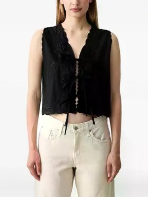HOSS INTROPIA Embroidered Scallop-edge Vest
