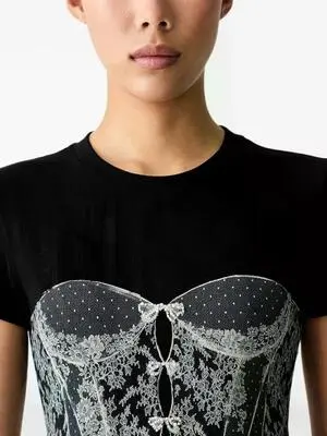 Miss Sixty Corset Print Beaded T-shirt