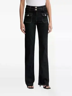MORGAN Flap-pocket Flared Jeans - Blue