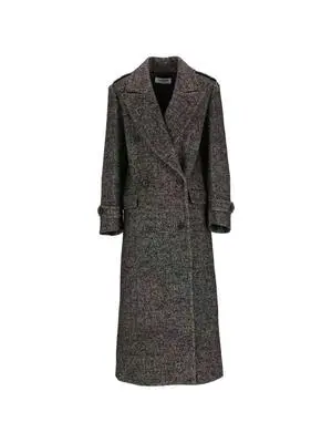 AL DUCA D’AOSTA 1902 Chevron-pattern Double-breasted Coat - Black