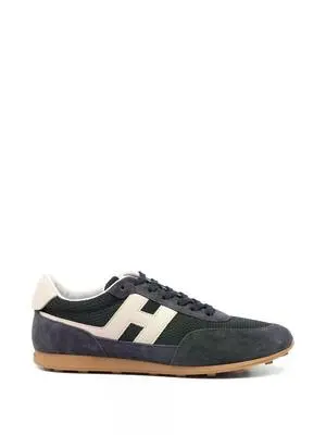 Hogan Logo-patch Panelled Sneakers - Blue