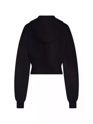 Sportmax Ribbed Knit Zip-up Hoodie