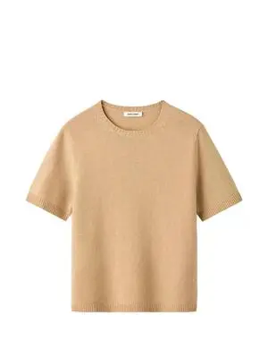 Soft Goat Oversized Knitted T-shirt - Neutrals