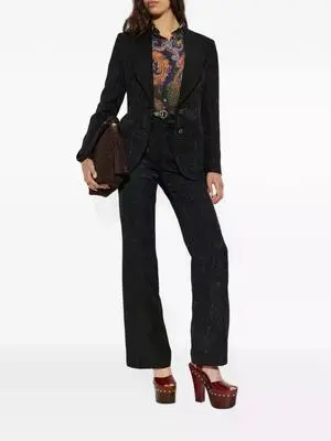 Etro Floral-jacquard Flared Trousers