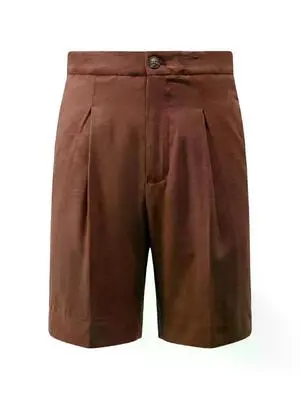 HEVO Pleated-design Shorts - Brown