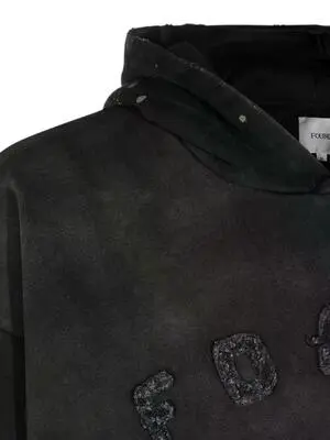 FOUND Logo-patch Paint-splatter Hoodie