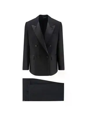 LARDINI Soiree Double-breasted Tuxedo - Black