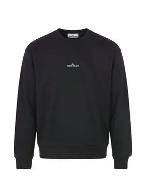 Stone Island Logo-print Cotton Sweatshirt - Black