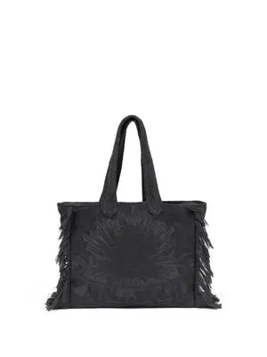 SUN OF A BEACH Terry Fringe-trim Tote Bag - Grey