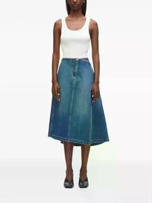 3.1 Phillip Lim Asymmetrical Hem Denim Midi Skirt