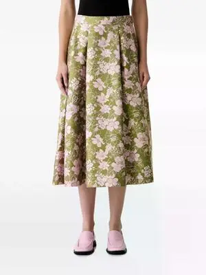 JOOP! Floral Print Pleated Midi Skirt