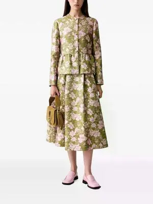 JOOP! Floral Print Pleated Midi Skirt
