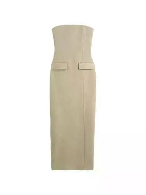 TOTEME Strapless Linen Midi Dress