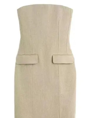 TOTEME Strapless Linen Midi Dress