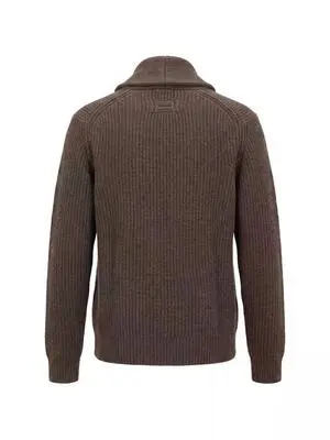 DRUMOHR Shawl-collar Ribbed Cardigan - Brown