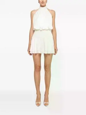 NISSA Backless Satin Mini Dress - White